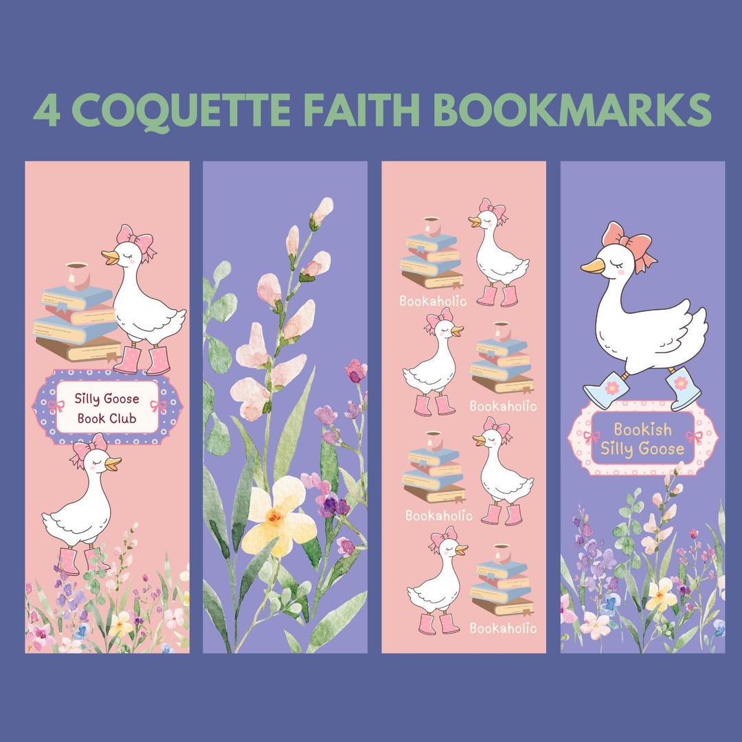 4 Silly Goose Bookmarks for Book Lovers | Colorful Design | CUTE ...