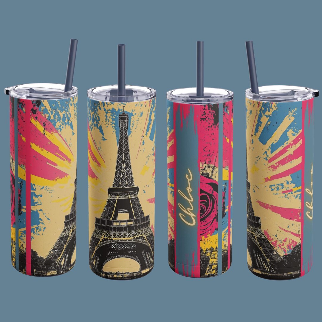 Abstract Paris Skinny Tumbler Wrap Custom Name Personalized Easter Art ...