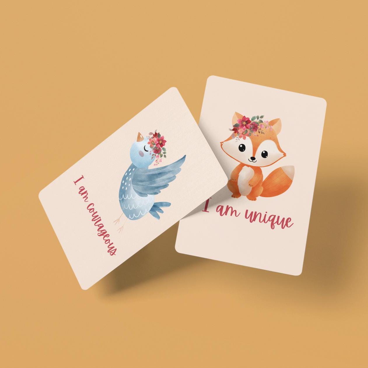 Kids Animal Affirmation Cards | 20 Printable Encouragement Cards (PDF ...