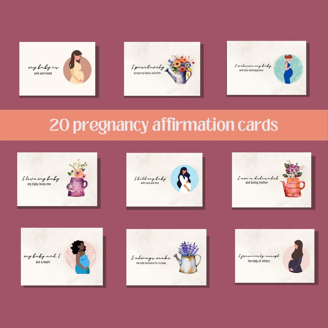 Pregnancy Affirmation Cards: Self-love, Anxiety Relief (printable) - Etsy
