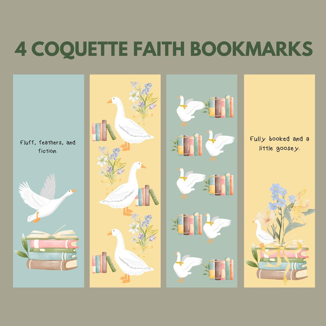 4 Silly Goose Bookmarks for Book Lovers | Colorful Design | CUTE ...