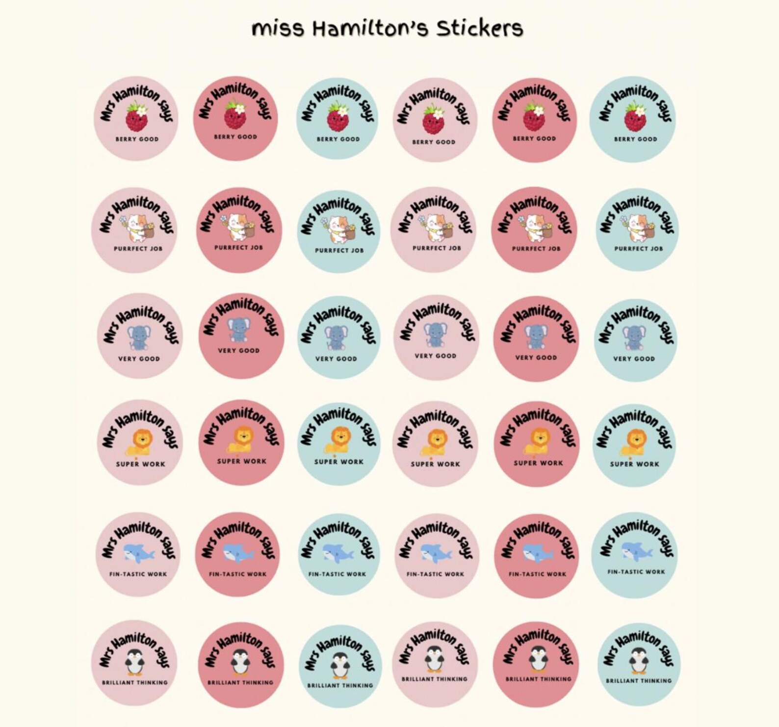 Well Done Stickers Teacher Stickers 12 Reward Stickers Personalised ...