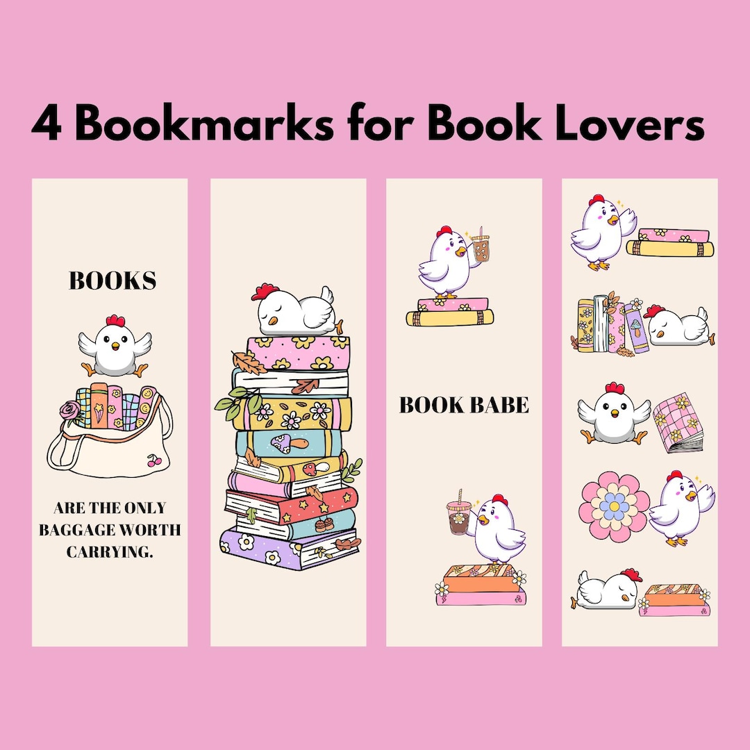 4 CUTE Chicken Bookmarks for Book Lovers| Colorful Design | Farm ...