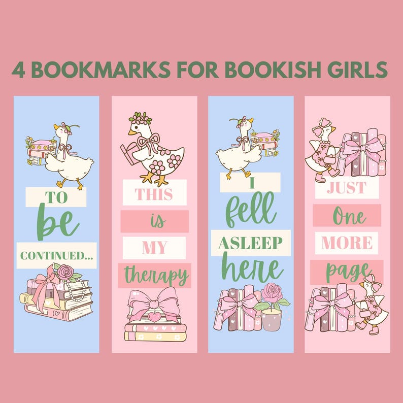 Silly Goose Bookmarks: Playful Coquette Design (digital Download PDF ...