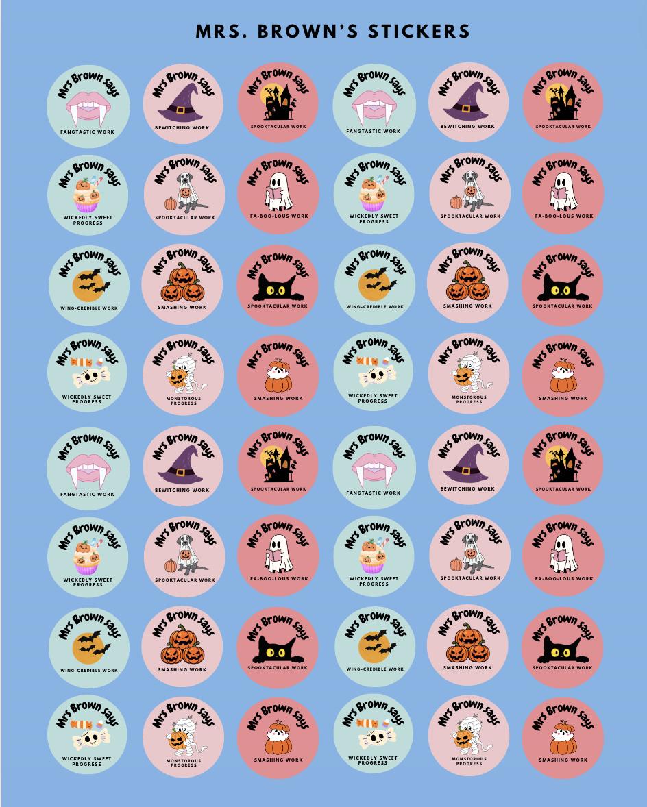 Halloween Teacher Stickers: 36 Personalized Reward Stickers (PDF ...