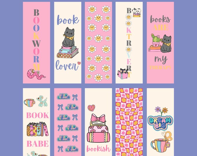 Book Lover Bookmarks | 16 Unique Designs (PDF Files) - Etsy