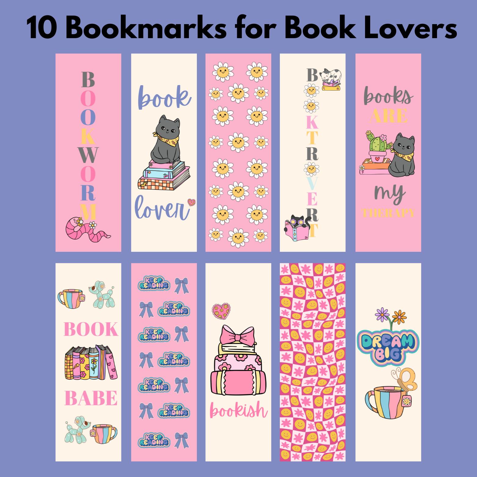 Book Lover Bookmarks | 16 Unique Designs (PDF Files) - Etsy