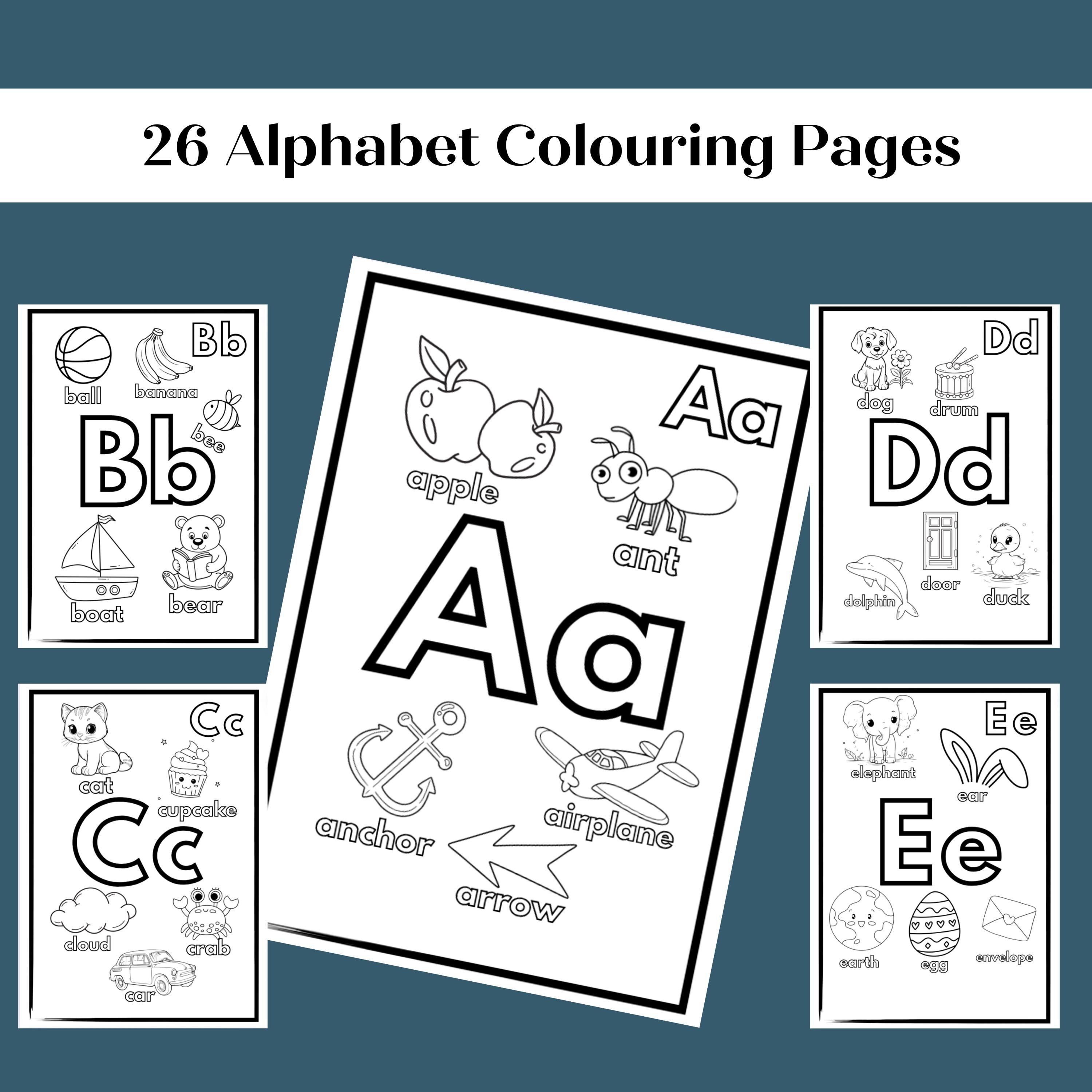 26 ABC Coloring Pages | Instant PDF Download |11x8.5 Baby's First ABC ...