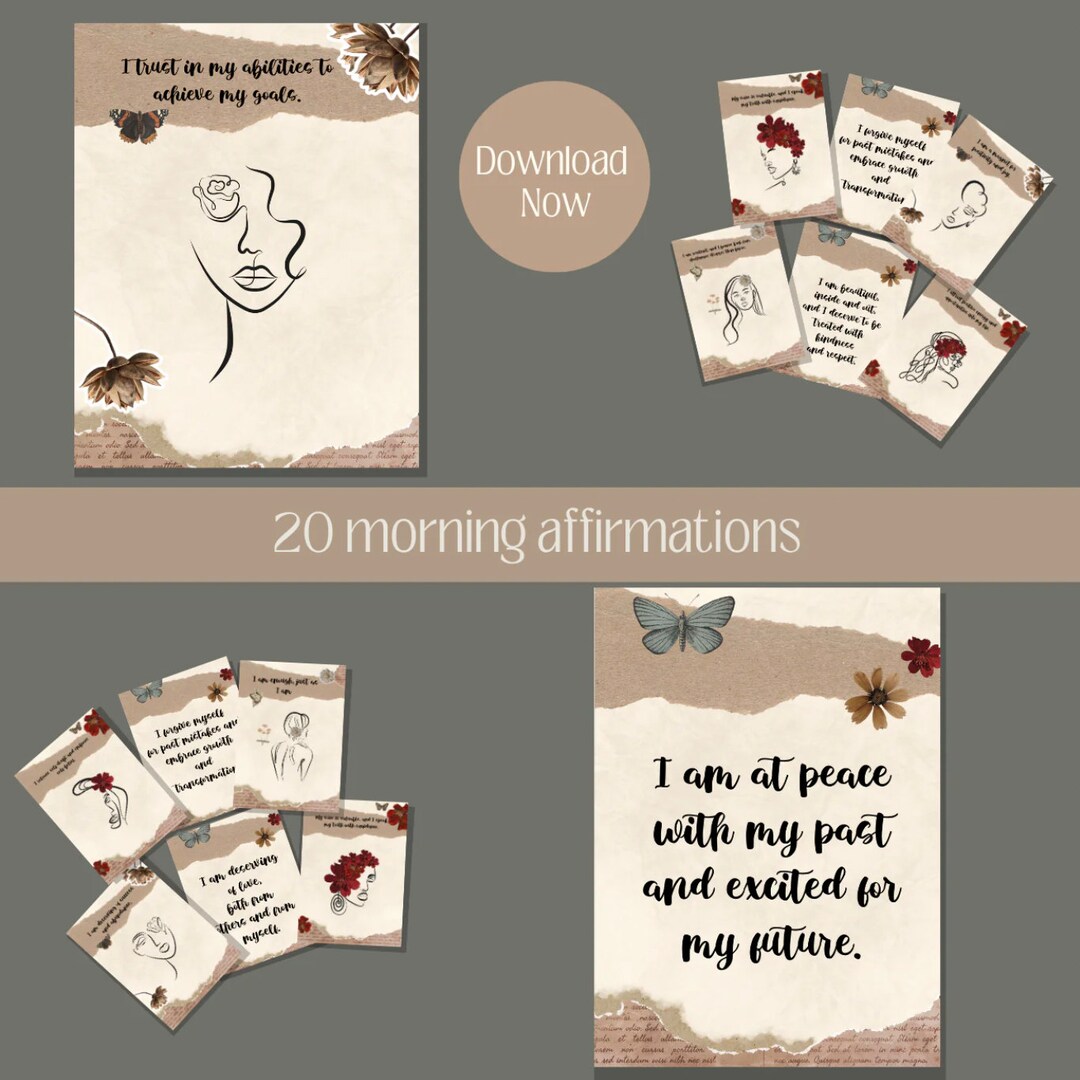 Positive Affirmation Cards, Mindfulness Gift, Vintage Style Cards ...