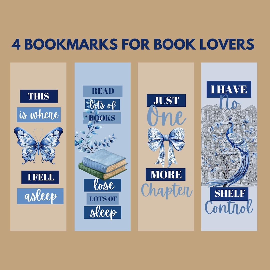 Toile Chinoiserie Bow Bookmark | No Shelf Control | 4 Pretty Bookmarks ...