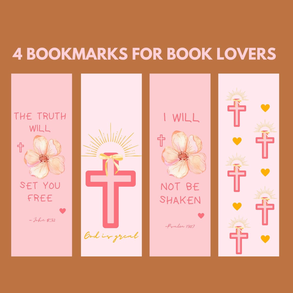 Christian Floral Cross Bookmarks: Scripture Gift Set (PDF & PNG) - Etsy