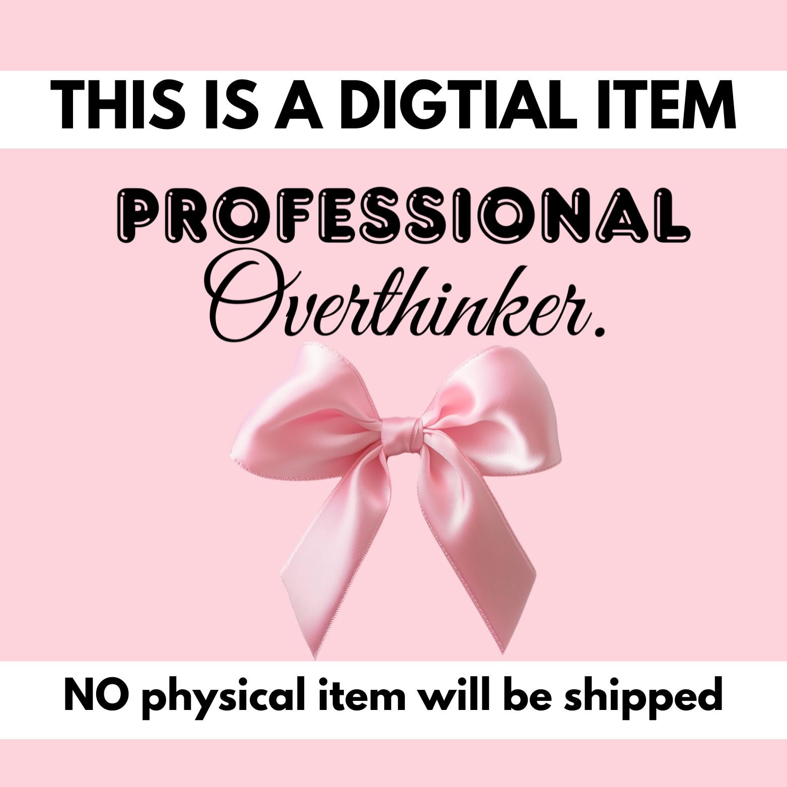 Professional Thinker PNG: Retro Pink Bow Design (digital Download) - Etsy