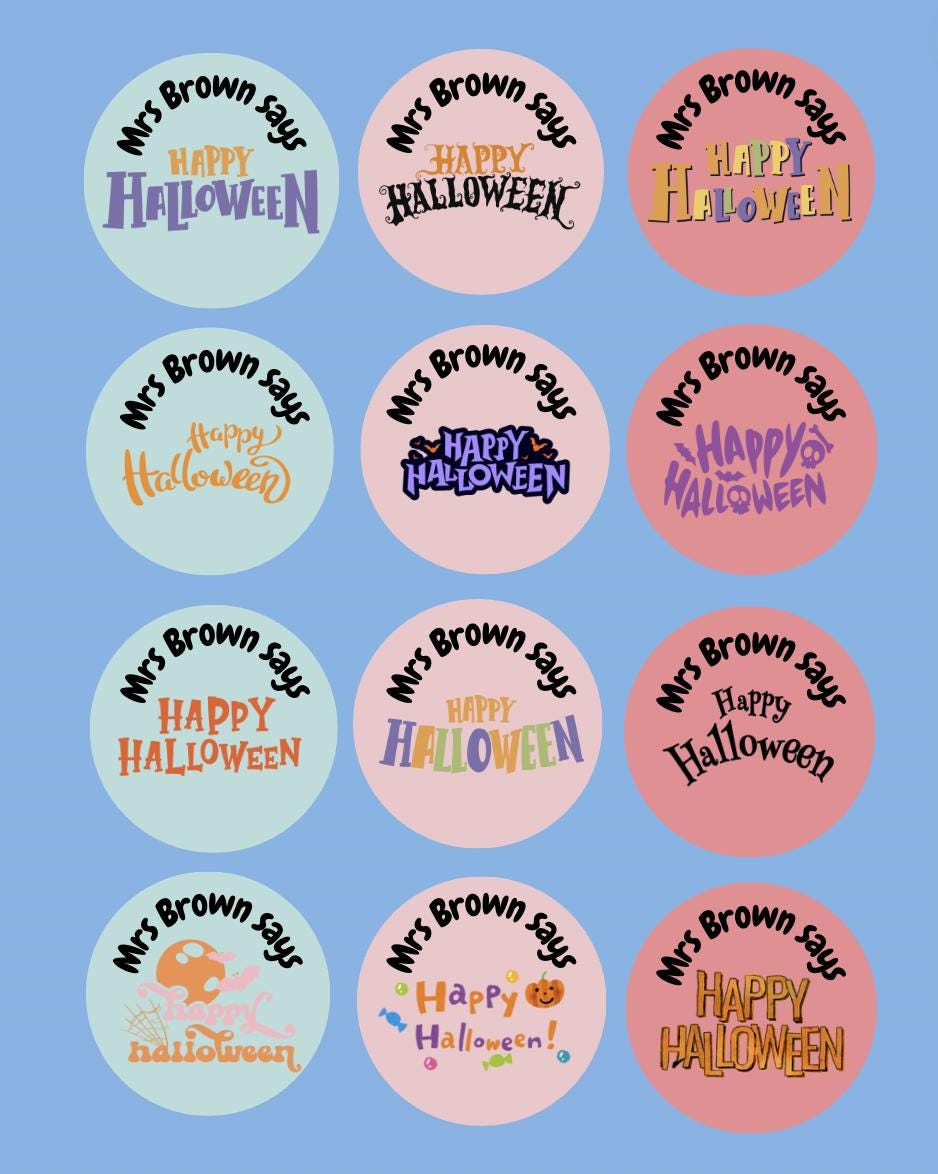 Halloween Teacher Stickers: 36 Personalized Reward Stickers (PDF ...