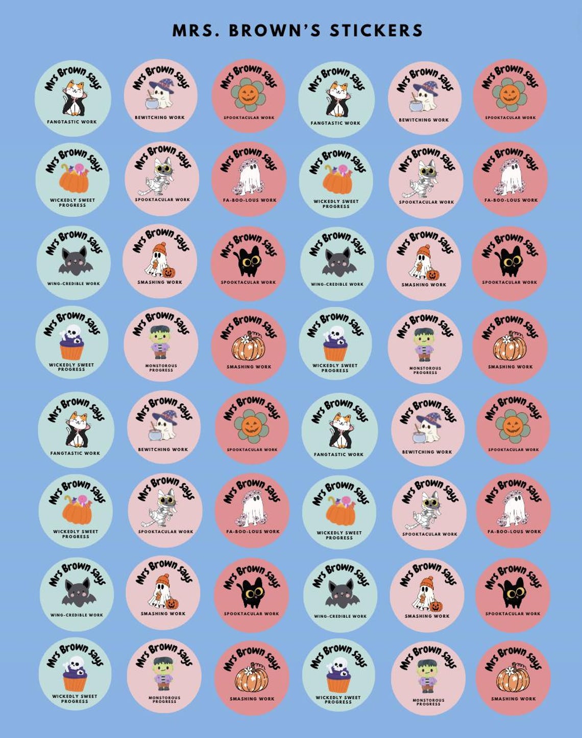 Halloween Teacher Stickers: 36 Personalized Reward Stickers (PDF ...