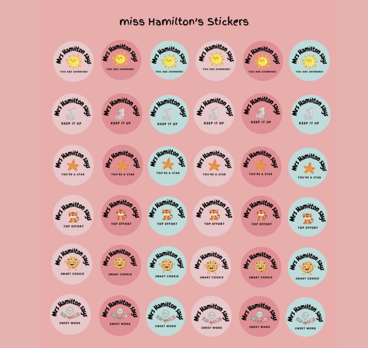 Well Done Stickers Teacher Stickers 12 Reward Stickers Personalised ...