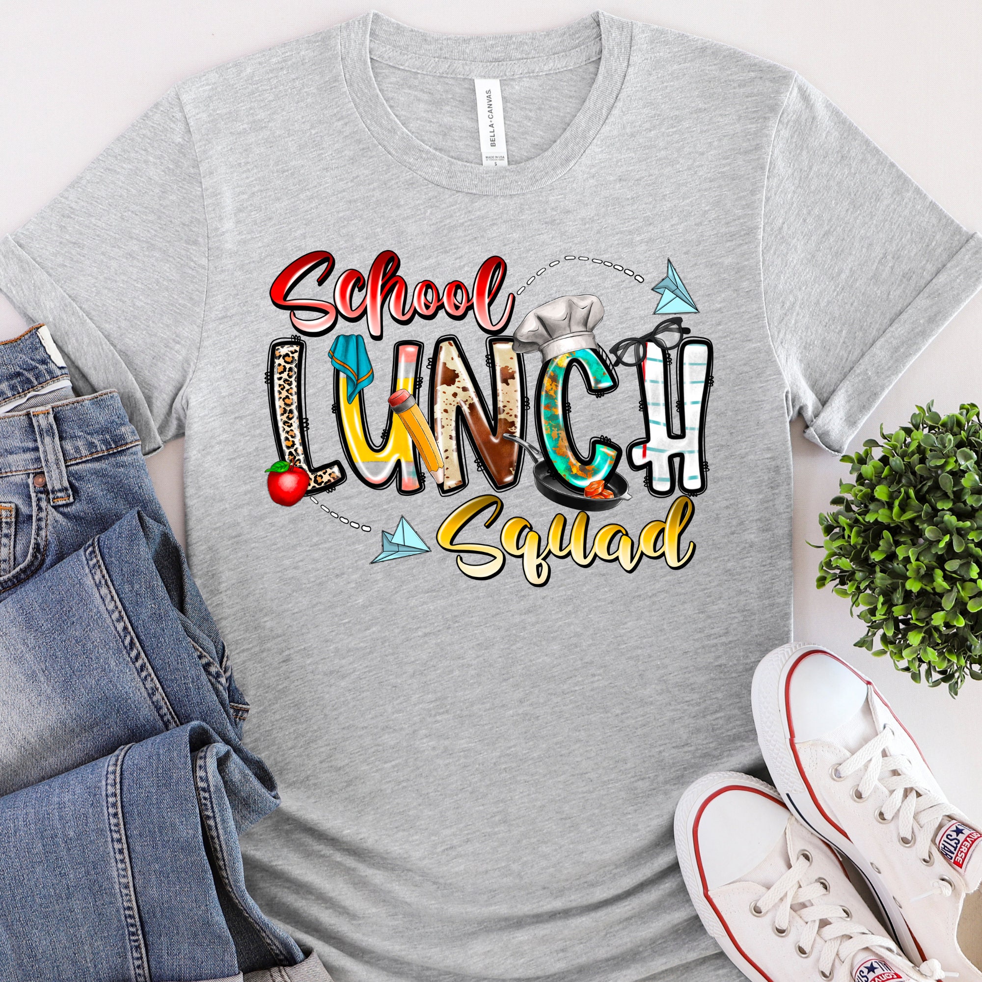 School Lunch Squad Shirt, Lunch Lady Tshirt, Cafeteria Worker Shirt ...