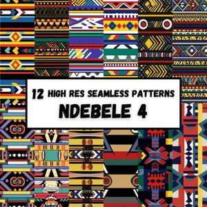 12 Pack African Ndebele Digital Paper - Seamless Pattern - Ndebele ...
