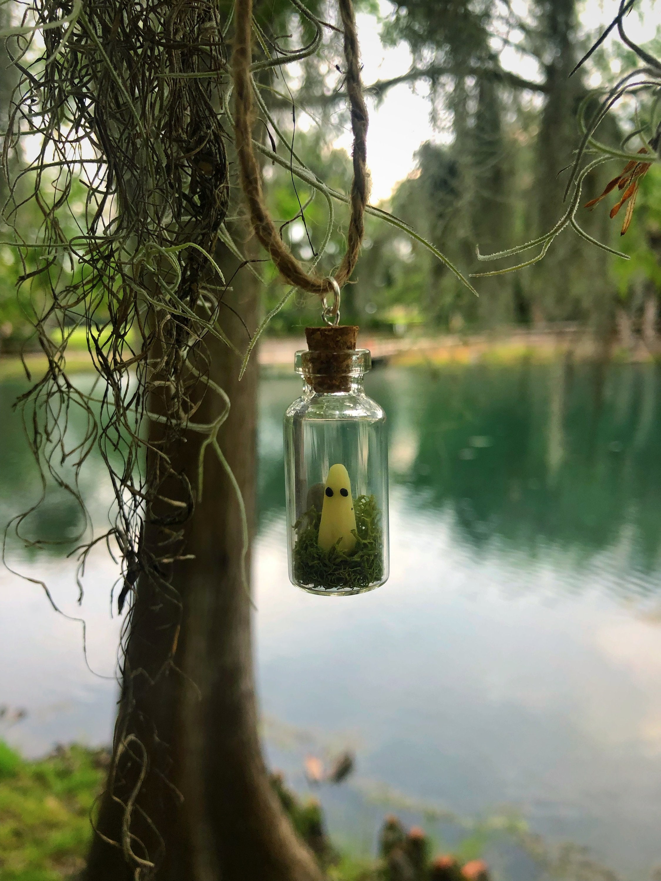 Ghost in a Bottle Ornament Glow in the Dark Art Gift for Ghost Lovers ...