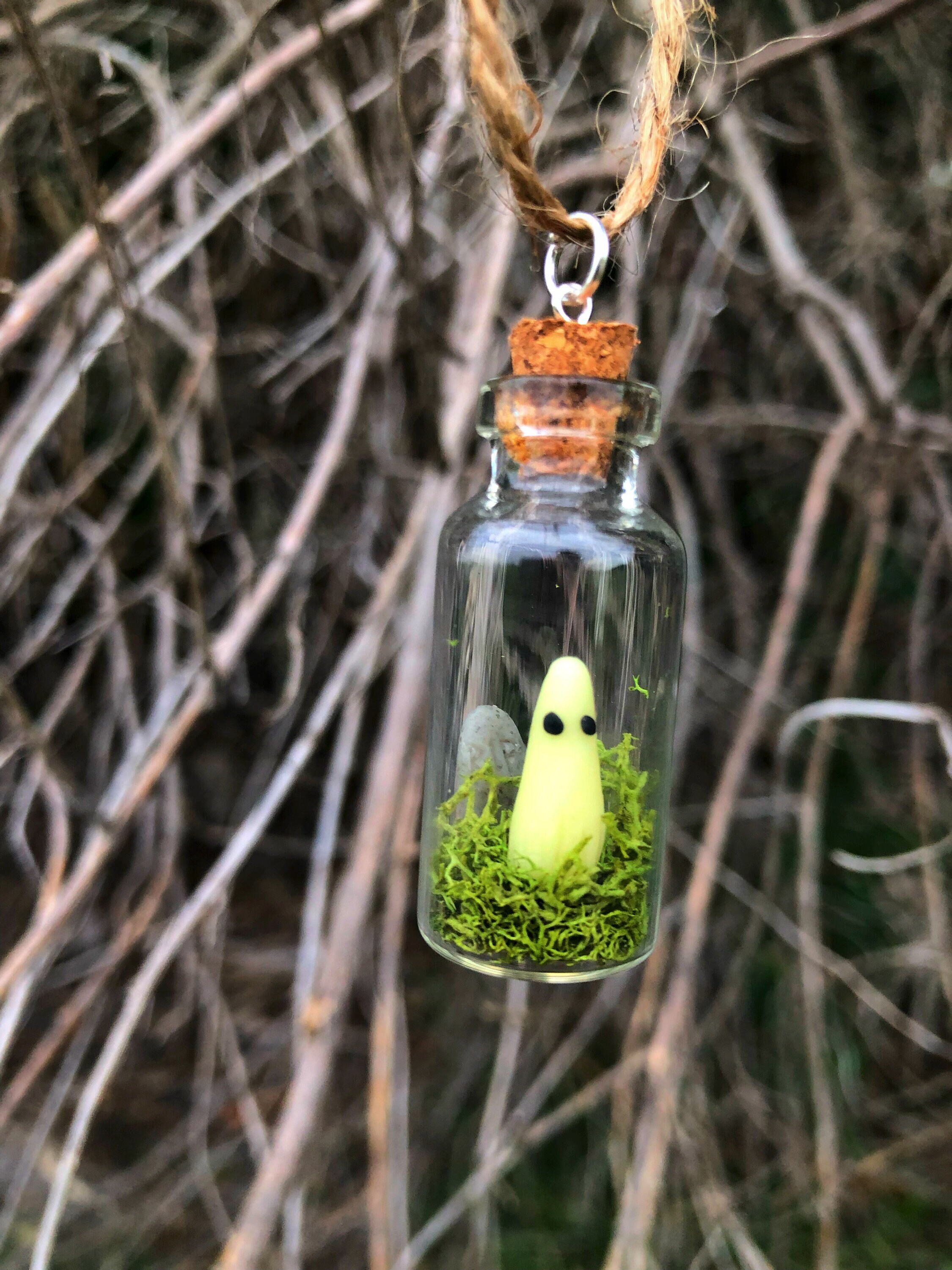 Ghost in a Bottle Ornament Glow in the Dark Art Gift for Ghost Lovers ...