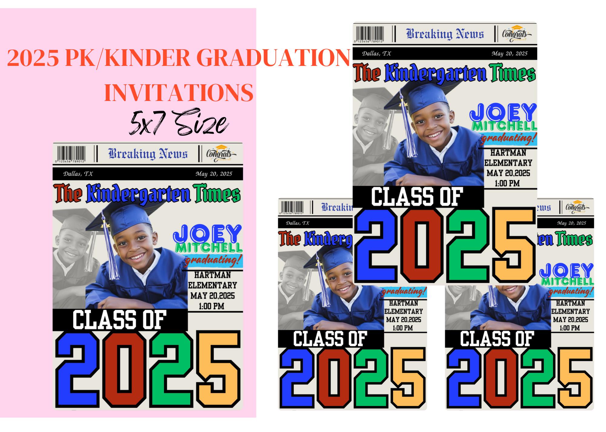 Editable Kindergarten Graduation Template | 5x7 Pre-k Graduation ...