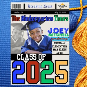 Editable Kindergarten Graduation Template | 5x7 Pre-k Graduation ...