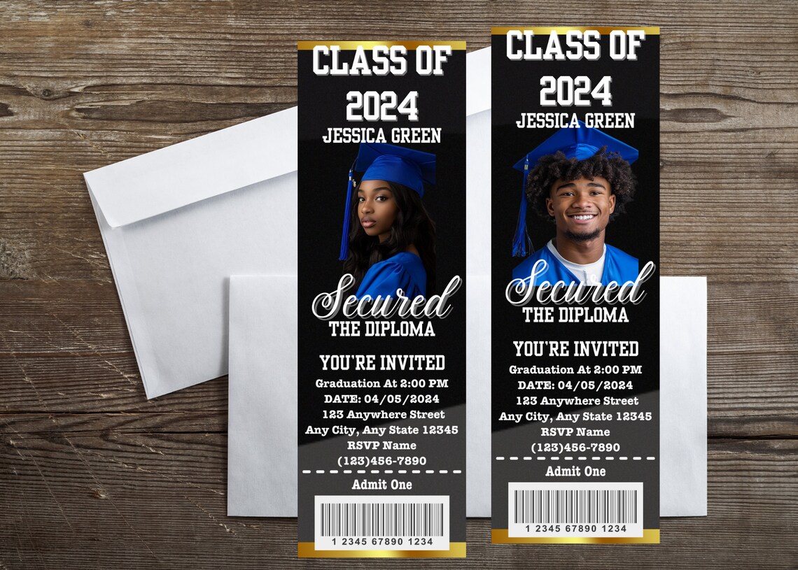 Editable Graduation Ceremony Ticket Edit in Canva - Etsy