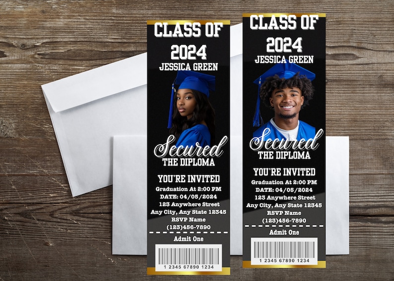 Editable Graduation Ceremony Ticket Edit in Canva - Etsy