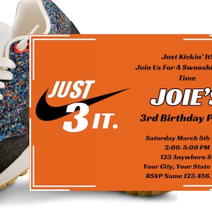 Nike Inspired Invitation Template - Etsy