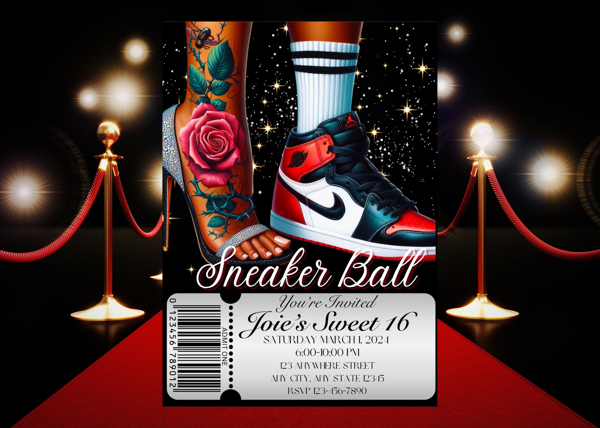 Editable Sneaker Ball Birthday Invitation - Etsy