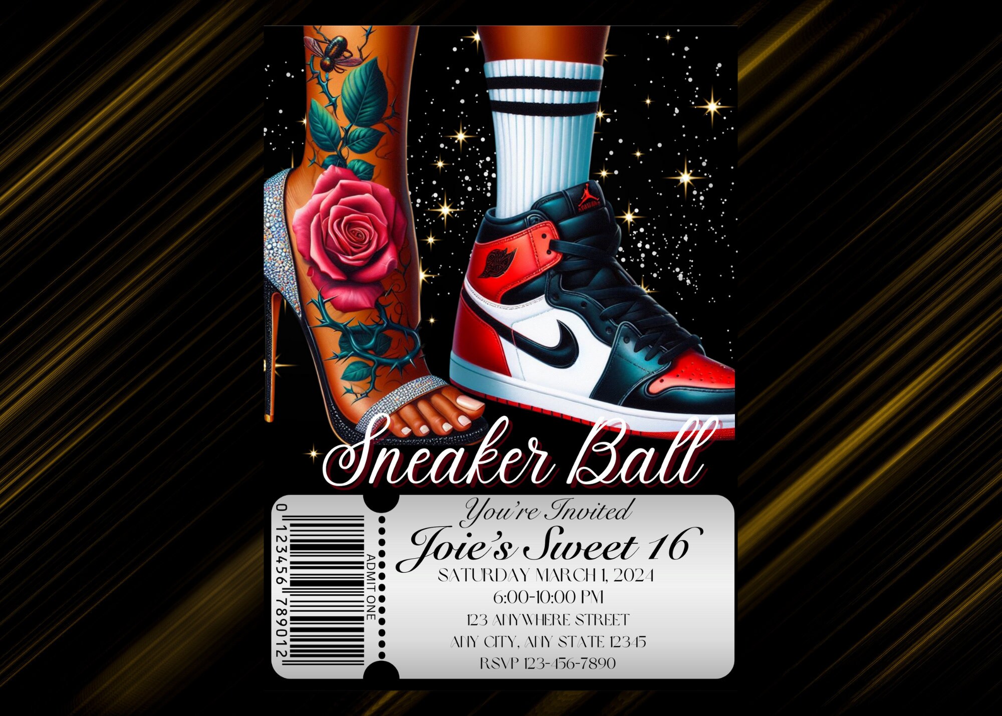 Editable Sneaker Ball Birthday Invitation - Etsy
