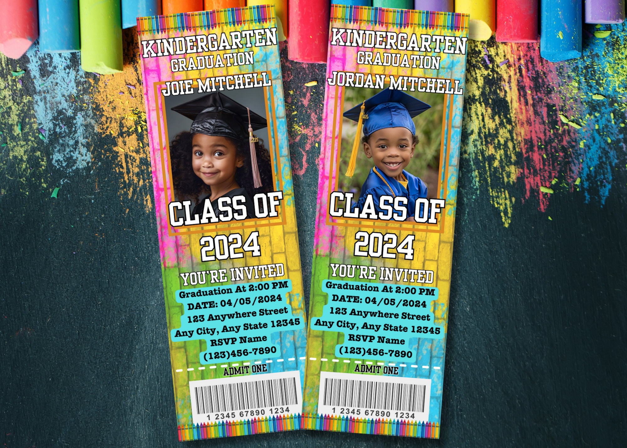 Editable Kindergarten Graduation Ceremony Ticket Edit in Canva - Etsy