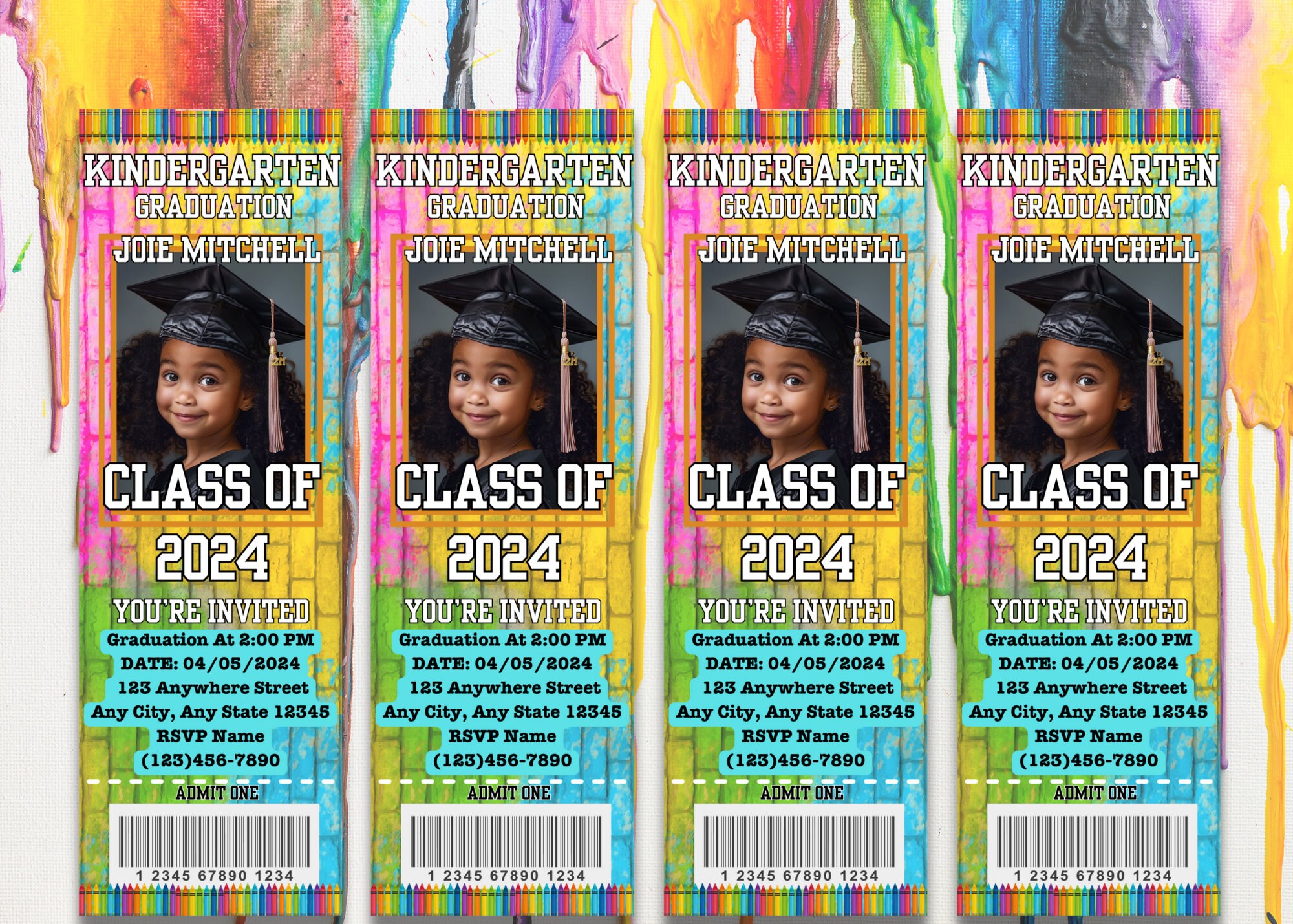 Editable Kindergarten Graduation Ceremony Ticket Edit in Canva - Etsy