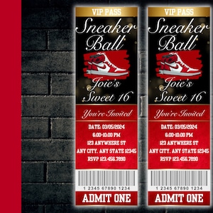 Customizable Sneaker Ball Invitation: Gala Ticket Template (canva) - Etsy
