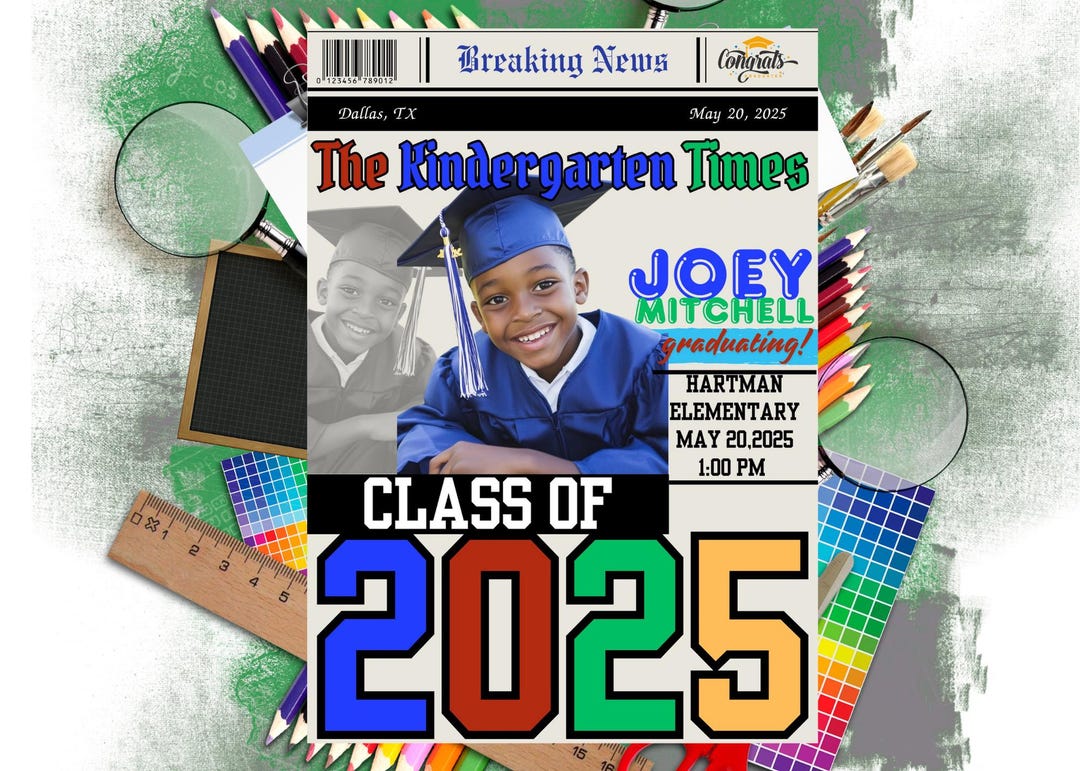 Editable Kindergarten Graduation Template | 5x7 Pre-k Graduation ...