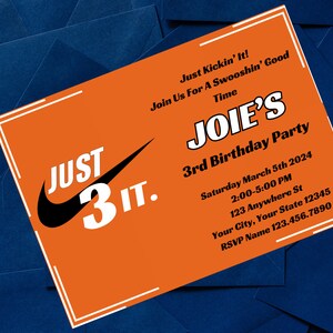 Nike Inspired Invitation Template - Etsy