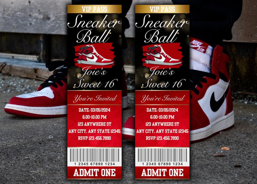 Customizable Sneaker Ball Invitation: Gala Ticket Template (canva) - Etsy