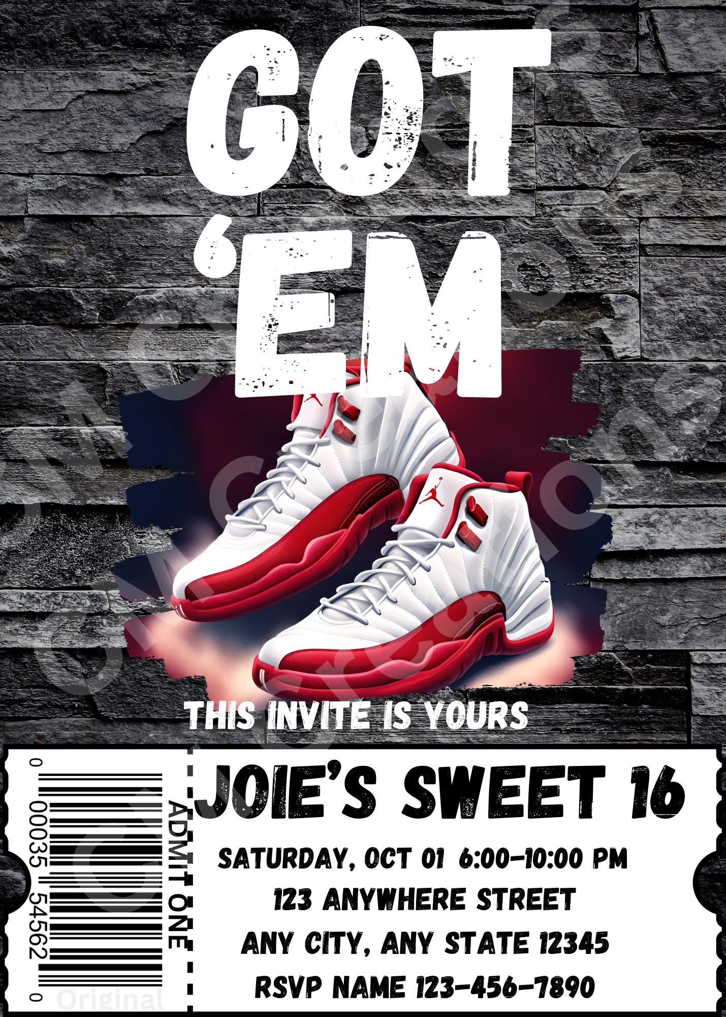 Editable Sneaker Birthday Invitation - Etsy