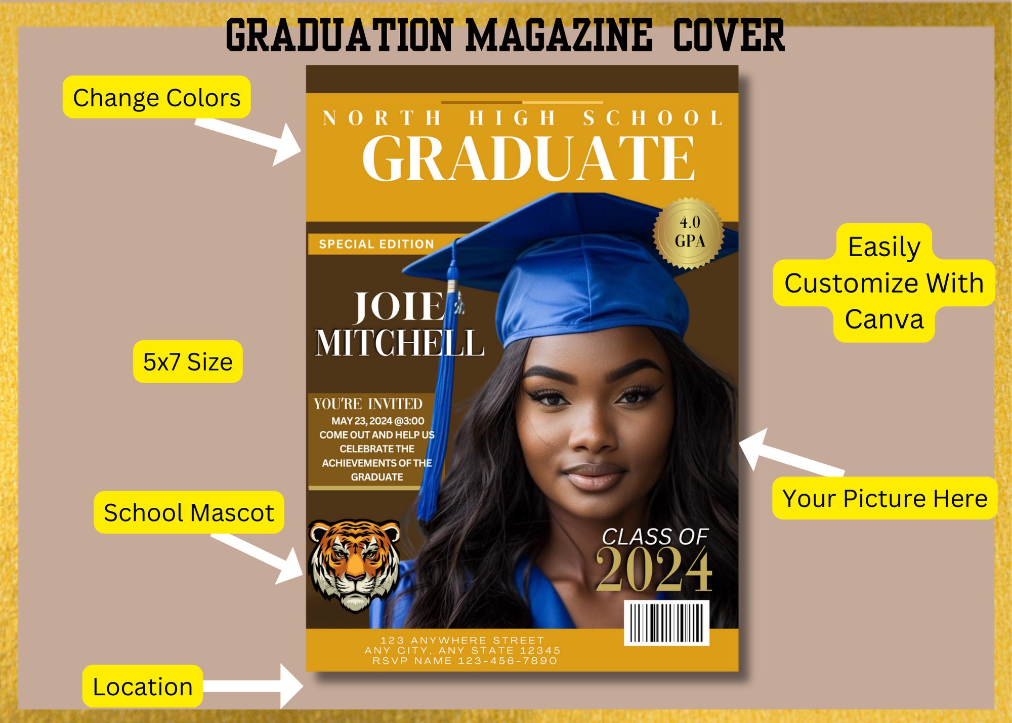 2024 Magazine Graduation Template - Etsy