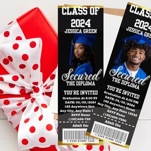Editable Graduation Ceremony Ticket Edit in Canva - Etsy