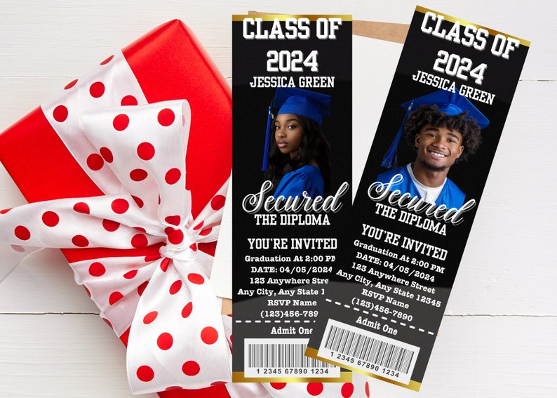Editable Graduation Ceremony Ticket Edit in Canva - Etsy