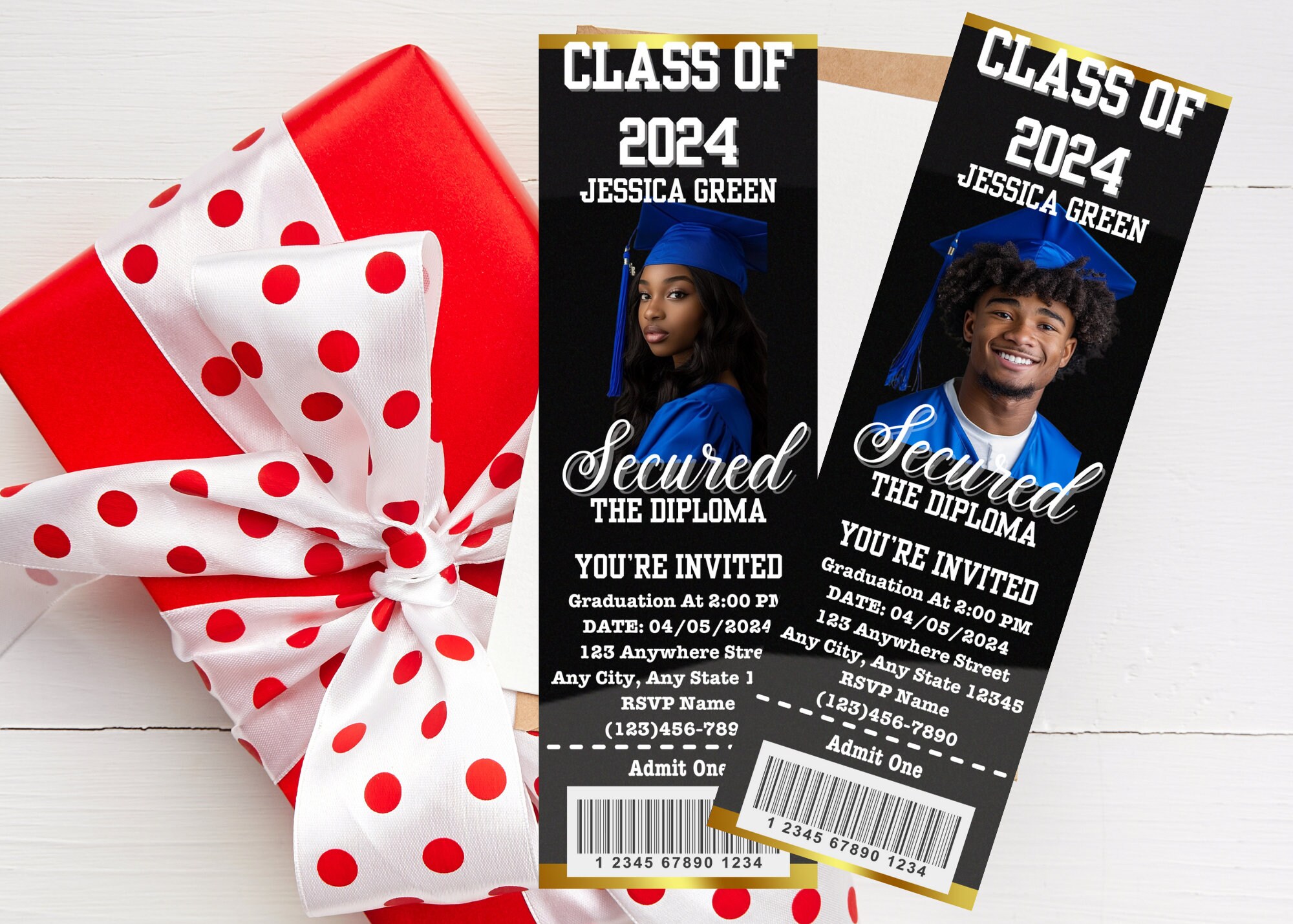 Editable Graduation Ceremony Ticket Edit in Canva - Etsy