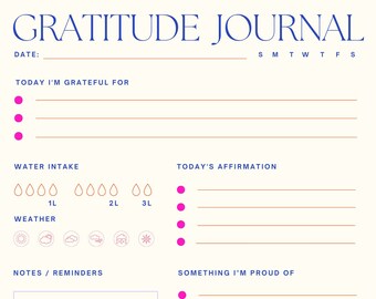 Simple and Minimal Printable Gratitude Journal - Etsy