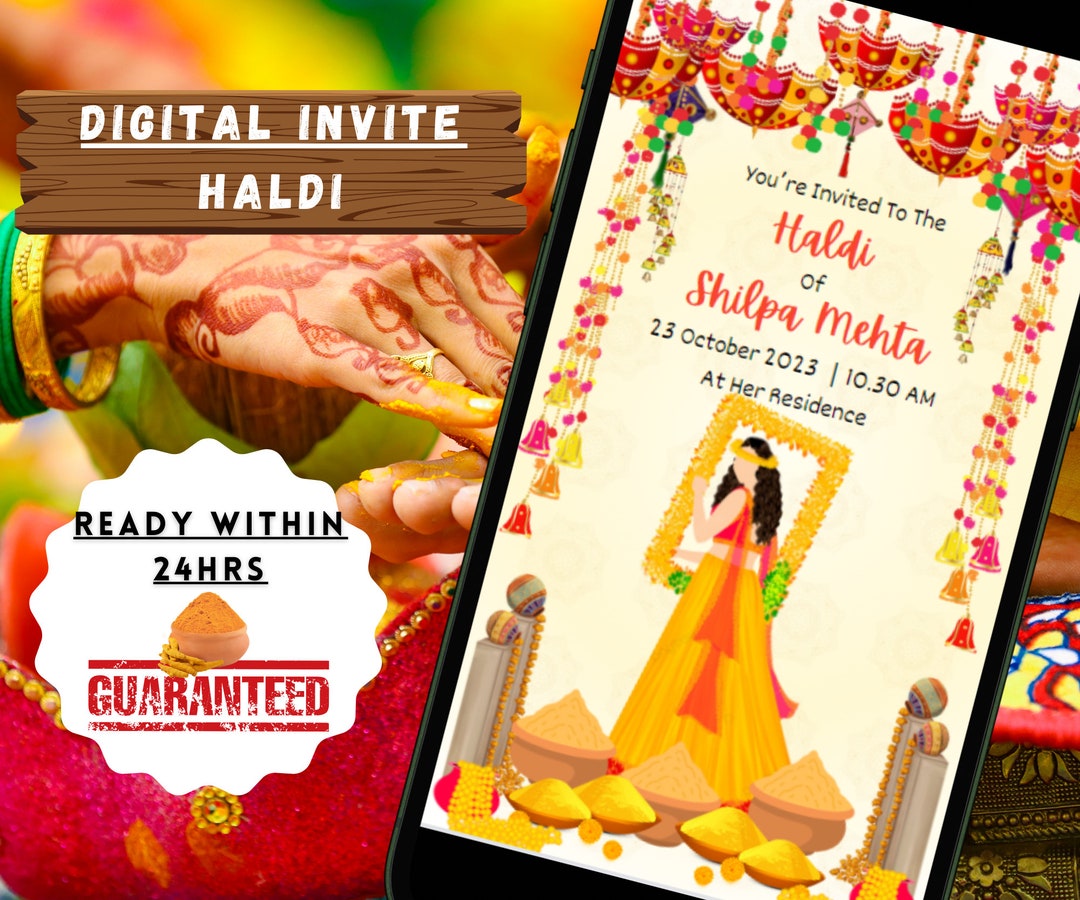 E-invite Haldi Haldi Invitations Electronic Haldi Card Digital Invites ...