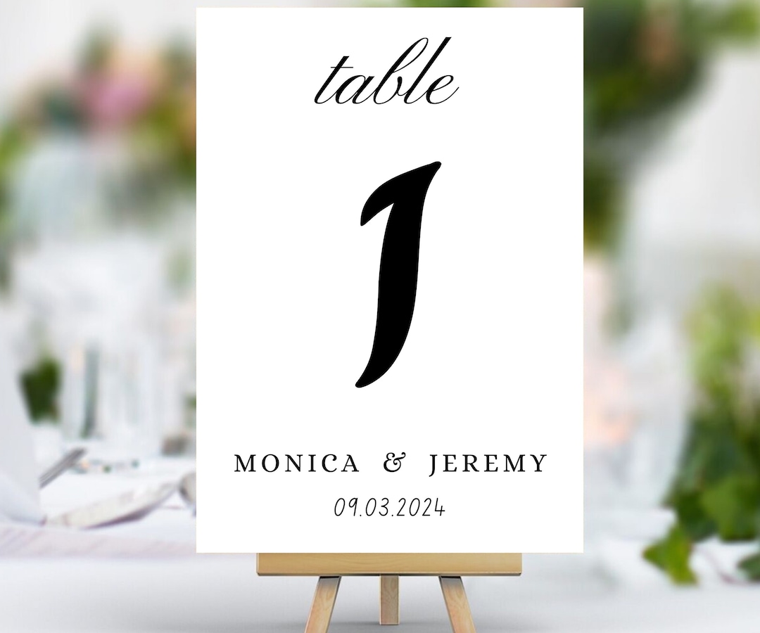 Editable Table Numbers Template 4x6 Printable Table Numbers Minimalist ...