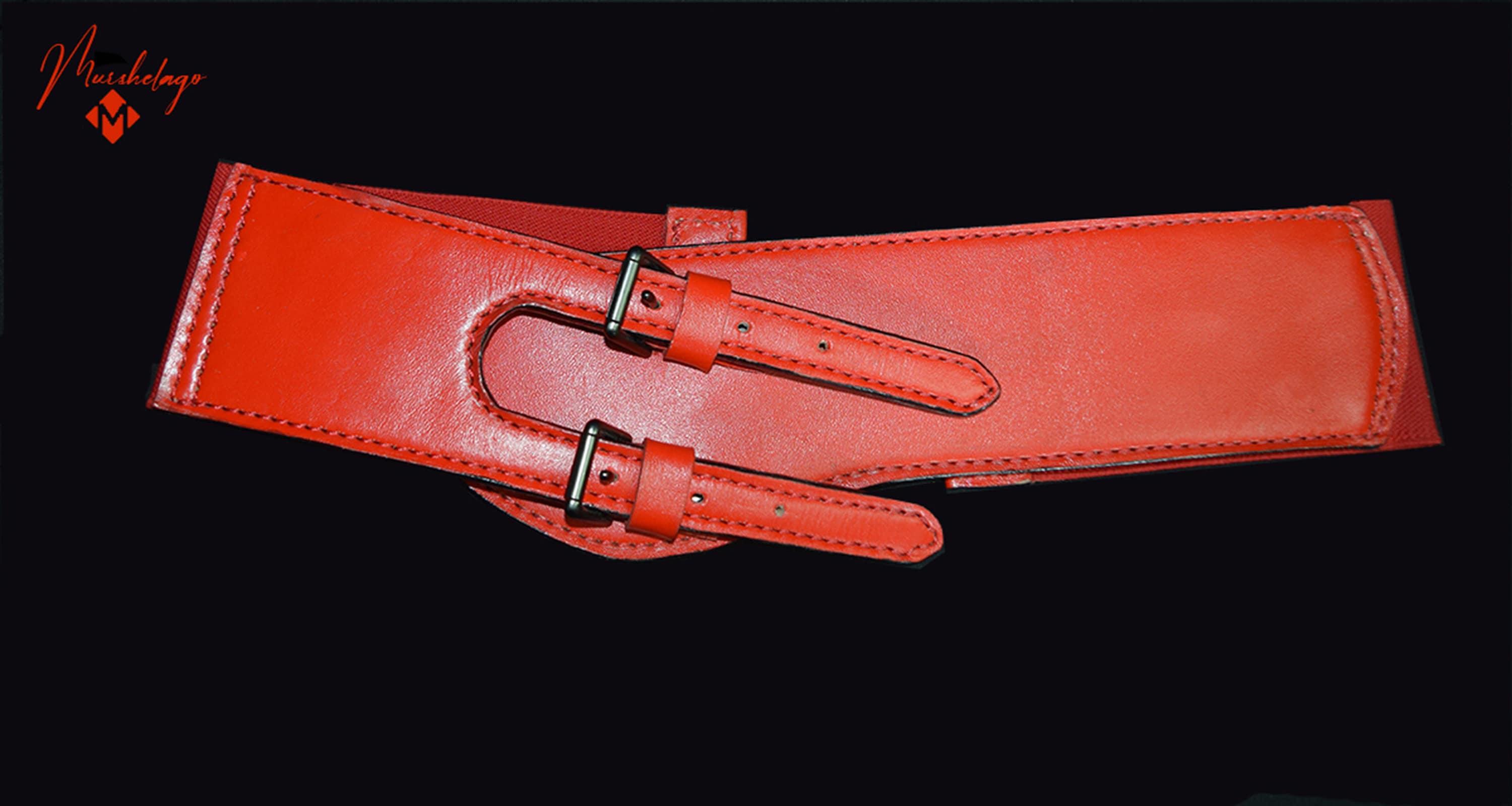 Ladies 3"wide High Waist Belt, Top Full Grain Veg Tan Leather,red Black ...