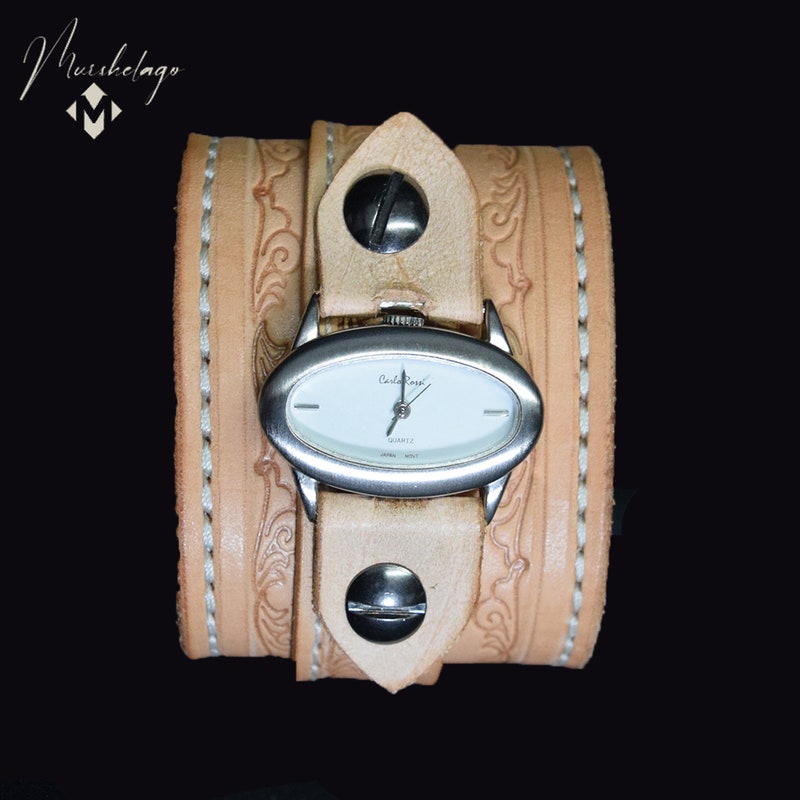 Leather Cuff Watch Women - Etsy