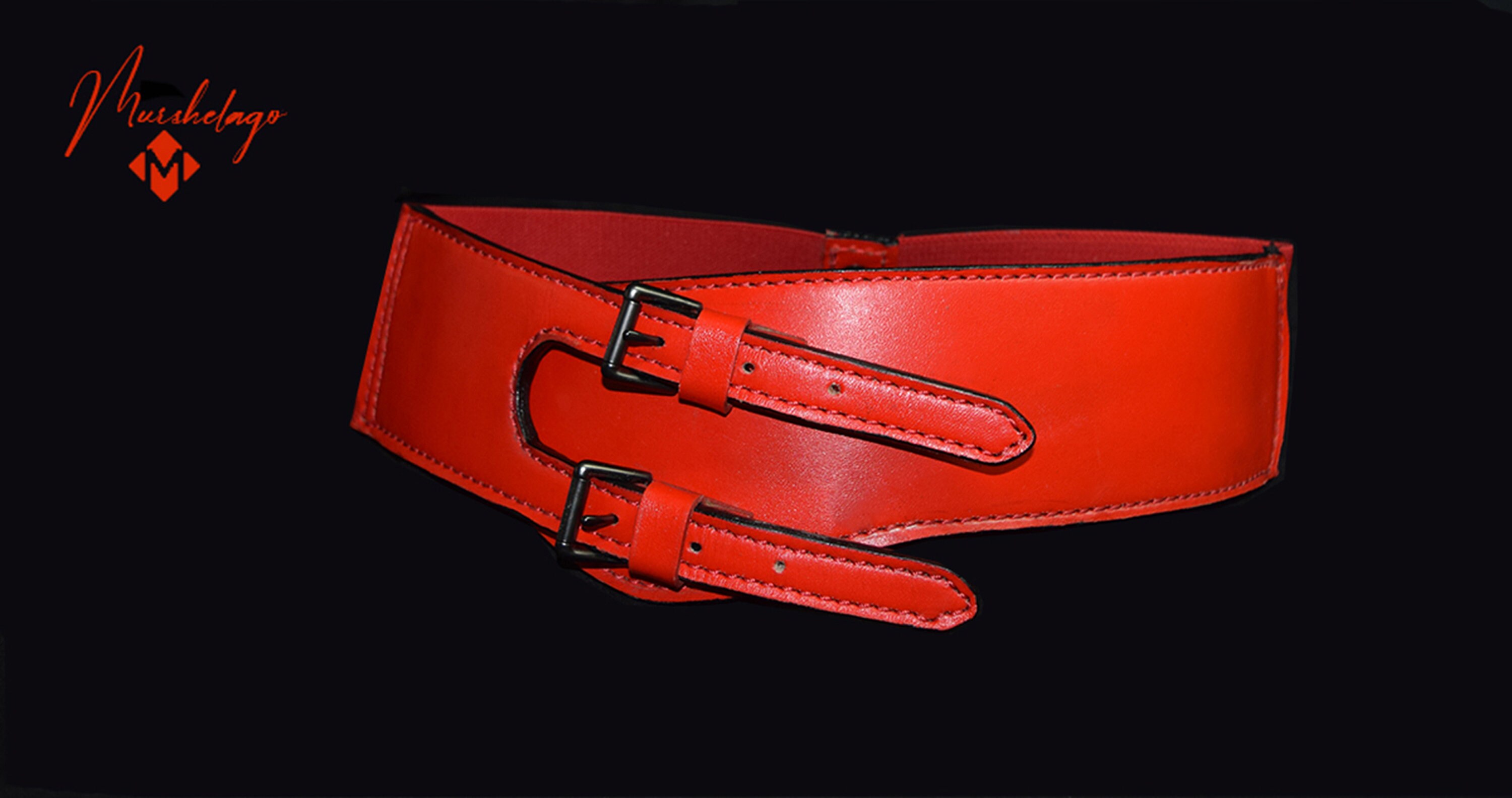 Ladies 3"wide High Waist Belt, Top Full Grain Veg Tan Leather,red Black ...