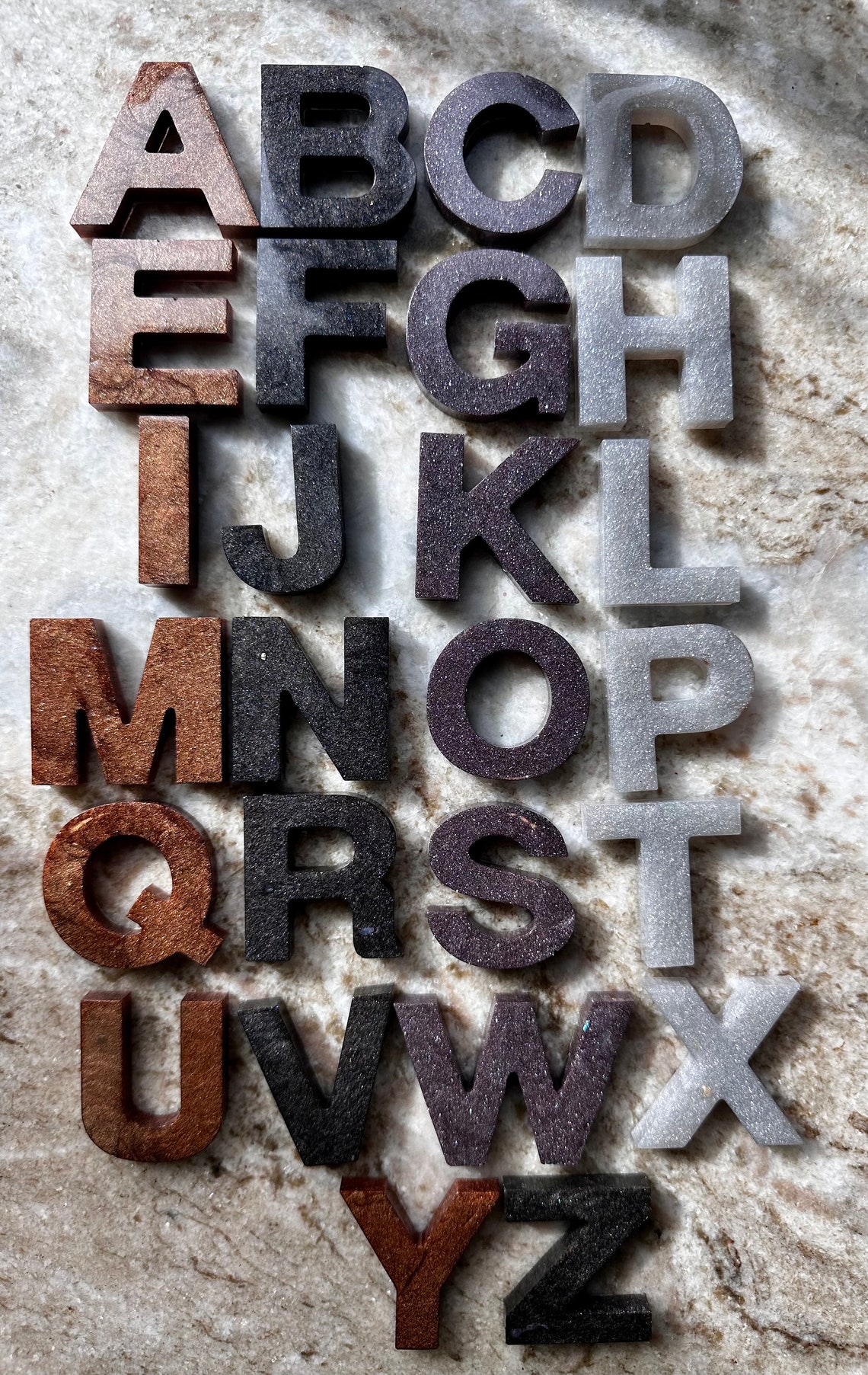 Metallic Mama Resin Alphabet Blocks Set - Etsy