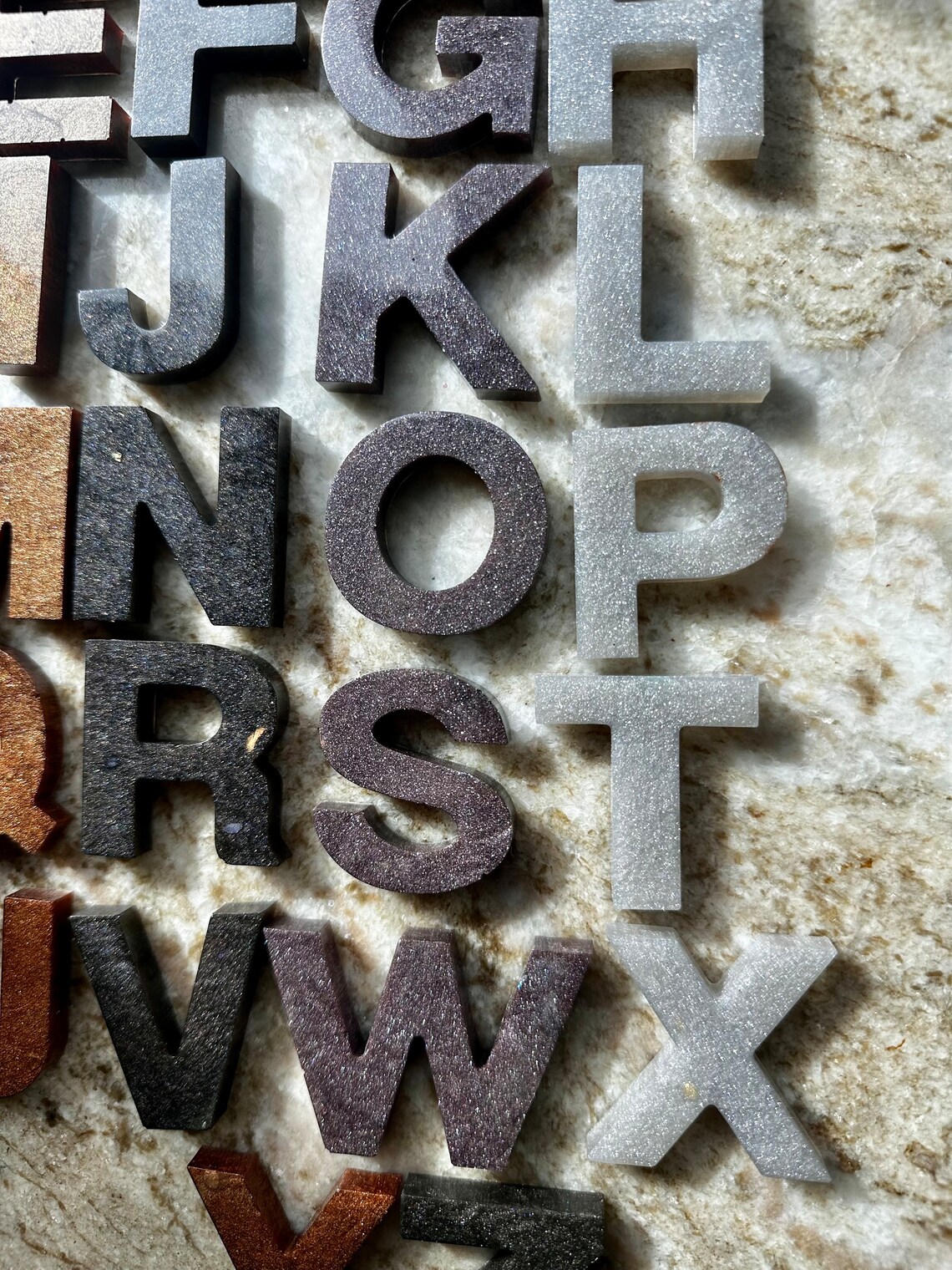 Metallic Mama Resin Alphabet Blocks Set - Etsy