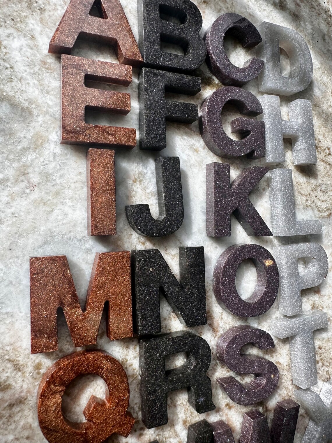 Metallic Mama Resin Alphabet Blocks Set - Etsy
